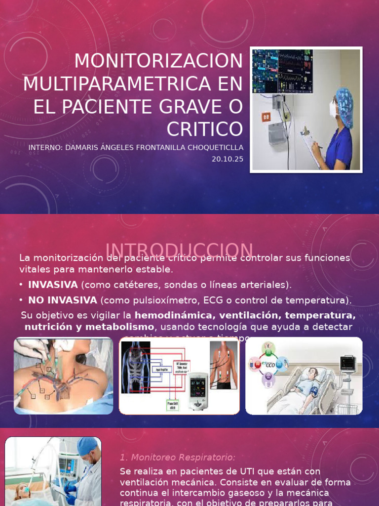 Monitorización Multiparamétrica en El Paciente Grave o Crítico | PDF ...