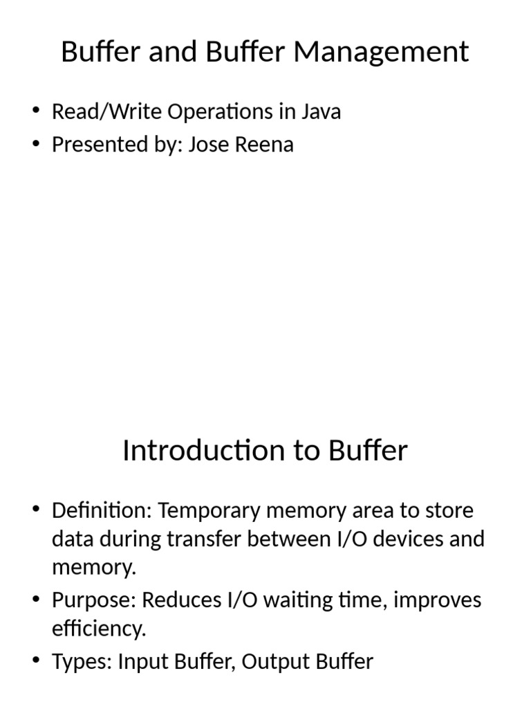 Buffer Management and Java I/O Operations | PDF