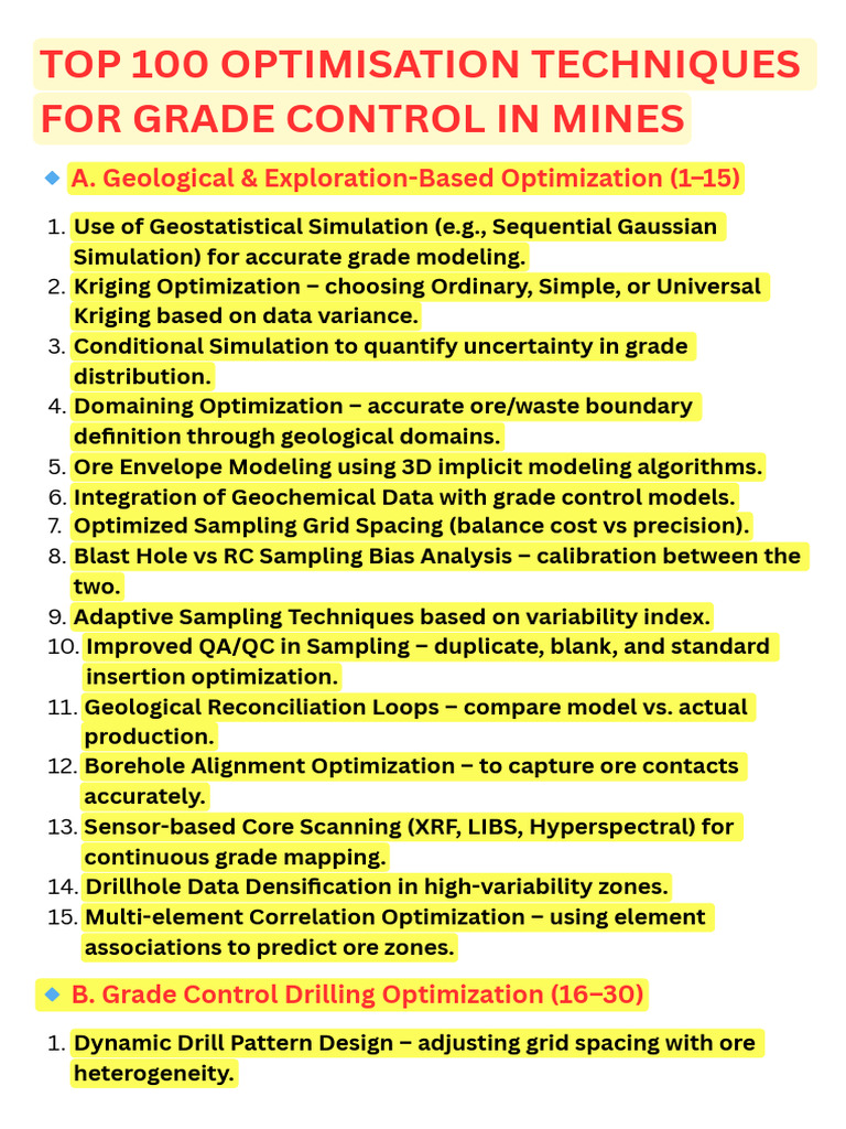 Top 100 Grade Control Optimization Techniques | PDF | Mathematical ...