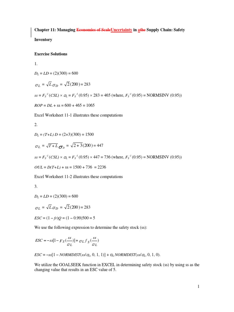 Safety Inventory Management Solutions | PDF | Inventory | Production ...