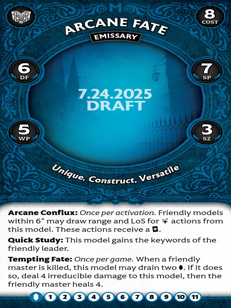 M4E Stat-Cards Versatile-Arcanist DRAFT 7.24.2025 | PDF