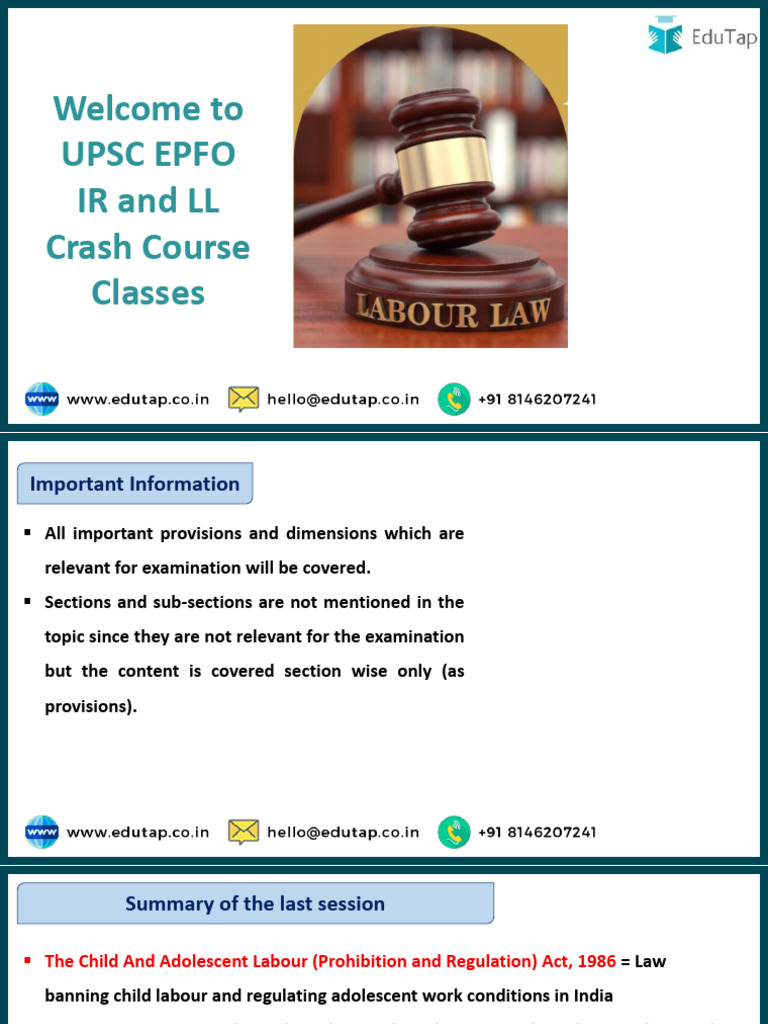 Labor Laws and Labor Codes Contract Labour Act and The Mines Act | PDF ...