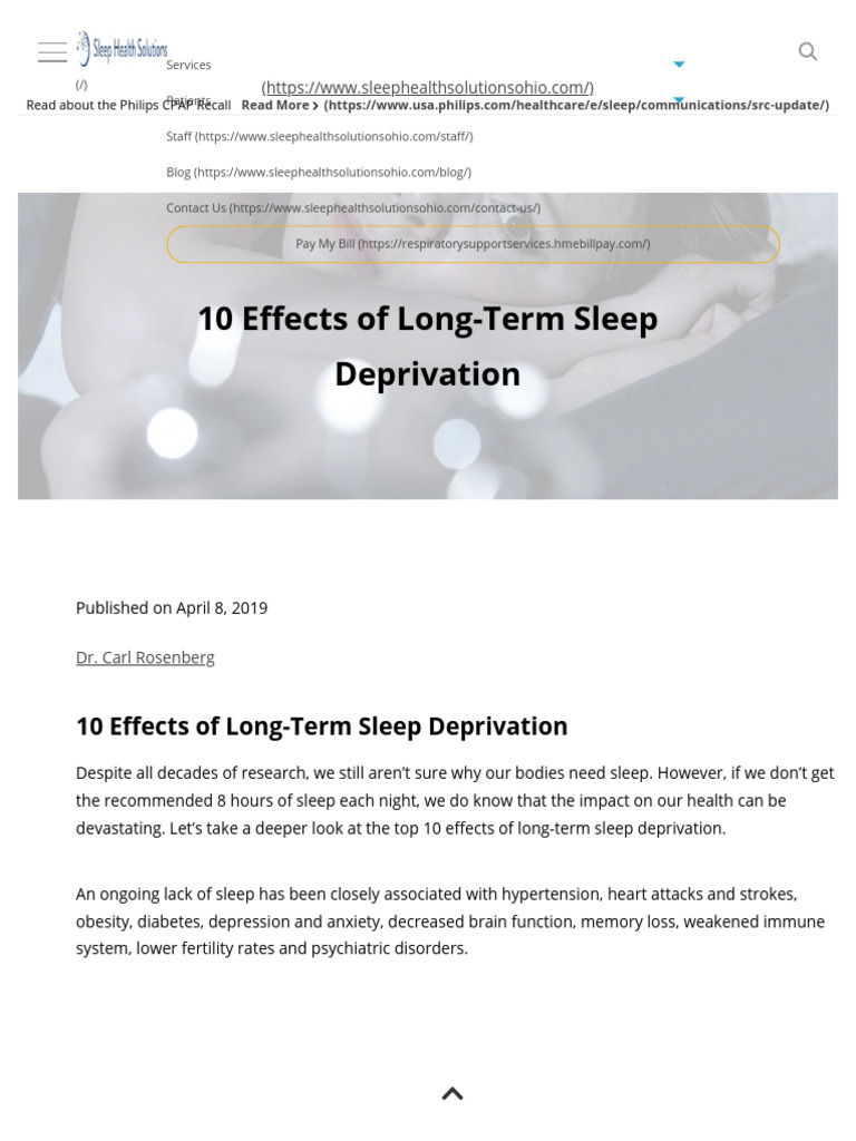 10 Long-Term Effects of Sleep Deprivation | PDF | Sleep Deprivation | Sleep