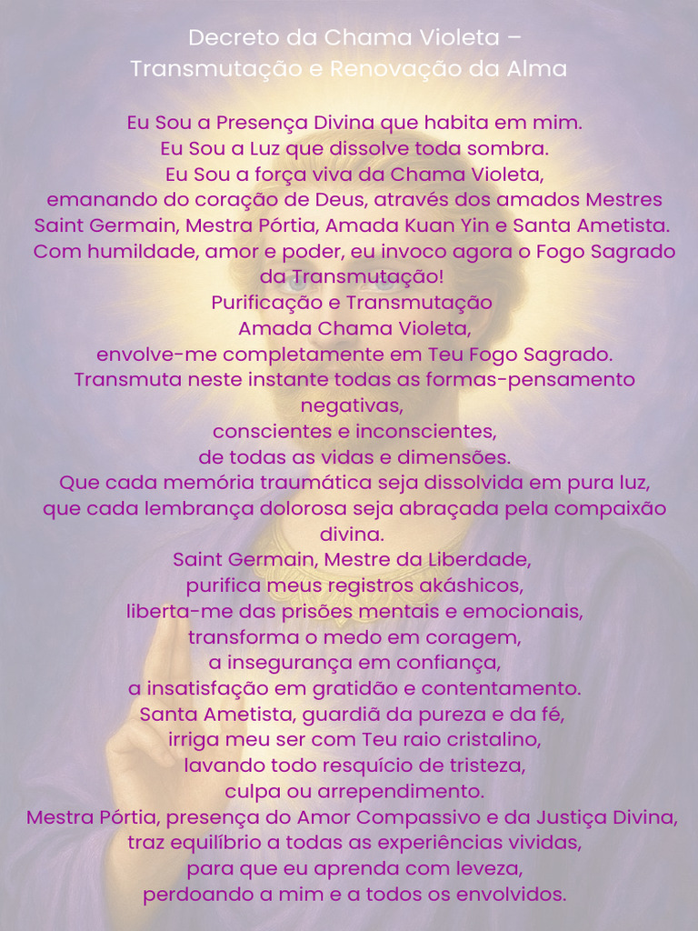 Decreto Da Chama Violeta - Transmutação e Renovação Da Alma | PDF ...
