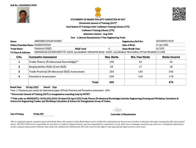 Date of Printing: Digitally Signed by DS Directorate General of ...