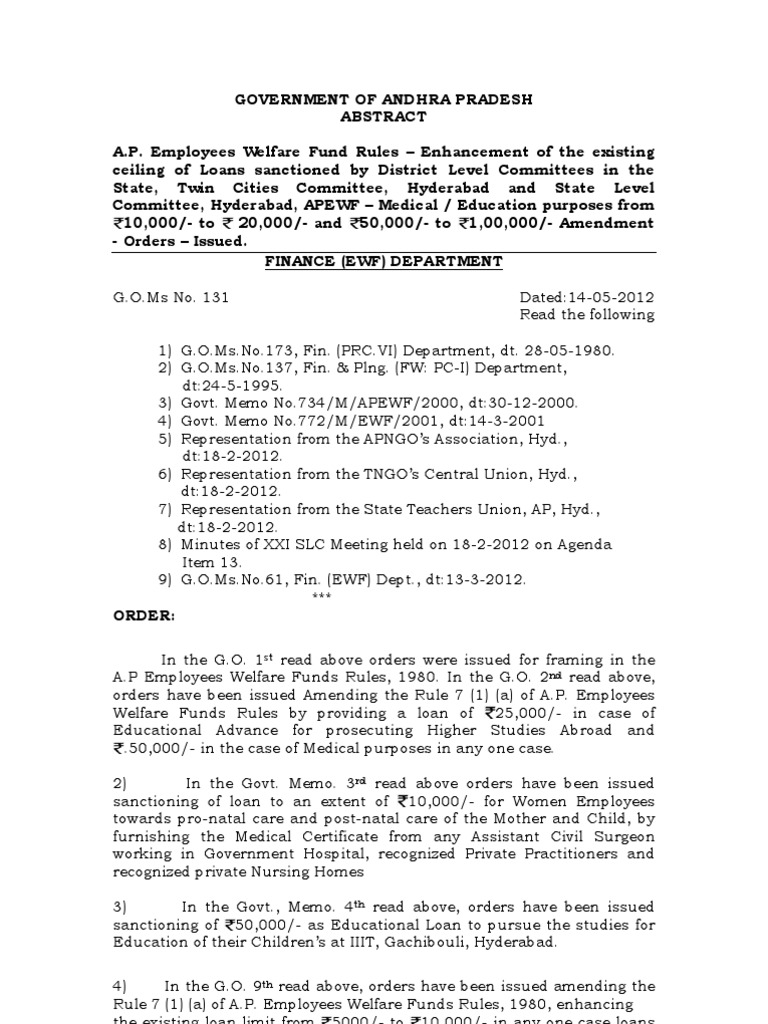 Enhancement of Loan Ceiling On Ewf Fin - Ms 131 | PDF | Public Sphere ...