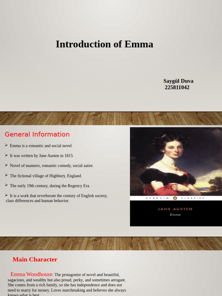 Introduction of Emma | PDF | Emma (Novel) | Emma Woodhouse