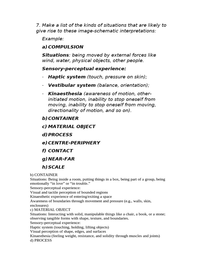 Seminar 2. Image-Schemas. Horishna INAM-11 | PDF | Perception ...