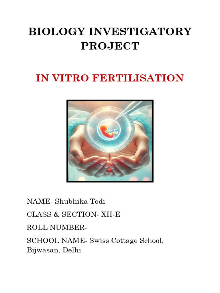 In Vitro Fertilisation Project Overview | PDF | In Vitro Fertilisation ...
