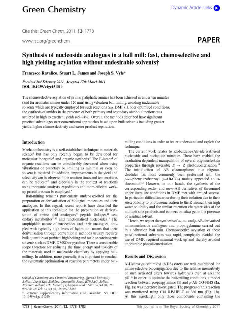 Ravalico Et Al. - 2011 - Synthesis of Nucleoside Analogues in A Ball ...