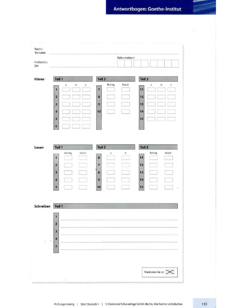 Antwortbogen A1 | PDF