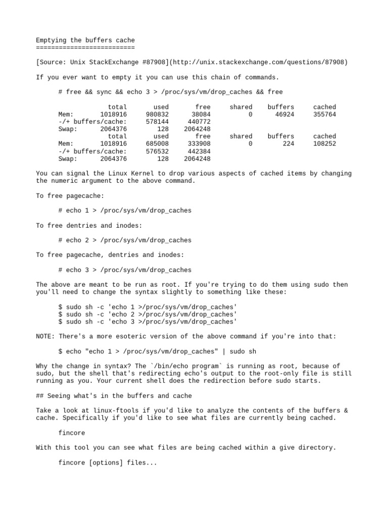 Emptying The Buffers Cache | PDF | Computer Engineering | Operating ...