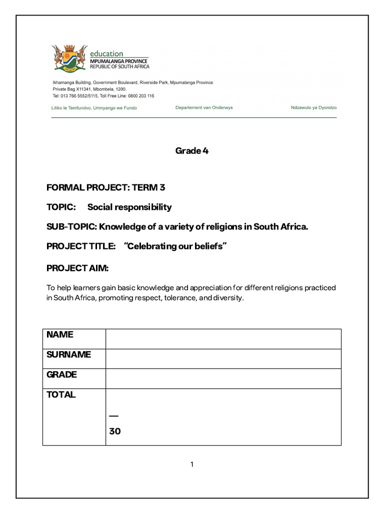 Grade 4 & 5 Projects Overview 2025 | PDF