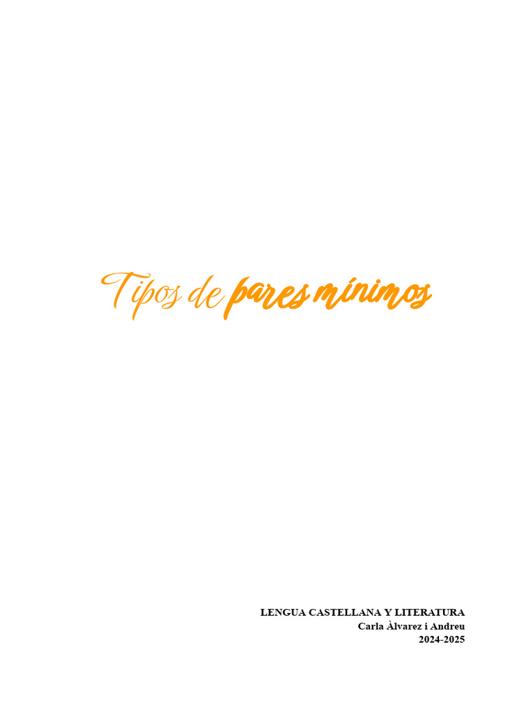 Tipos de Pares Mínimos | PDF | Oración (Lingüística) | Adverbio
