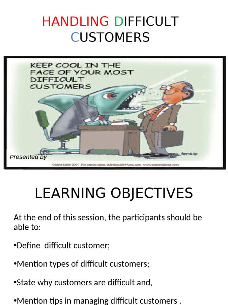 Handling Difficult Customers | PDF | Anger | Psychological Concepts
