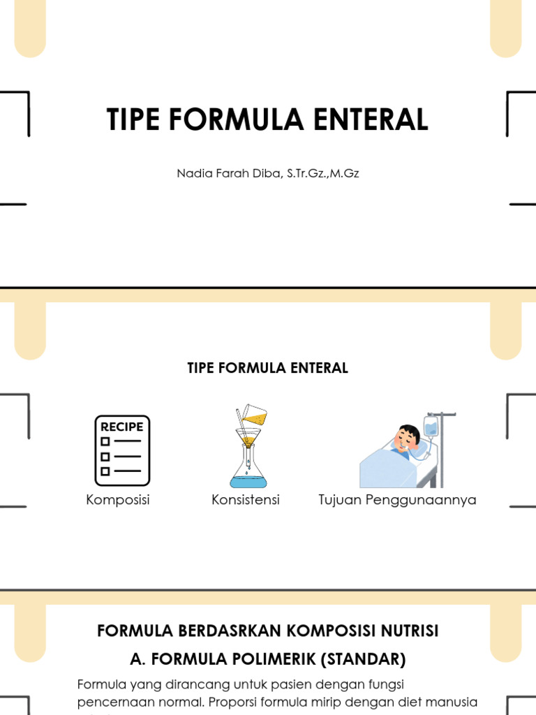 Tipe dan Indikasi Formula Enteral | PDF