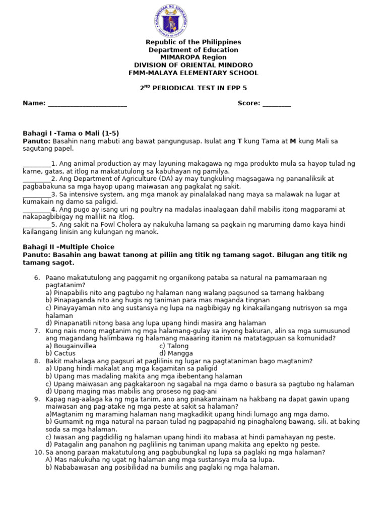 Epp5 Exam | PDF