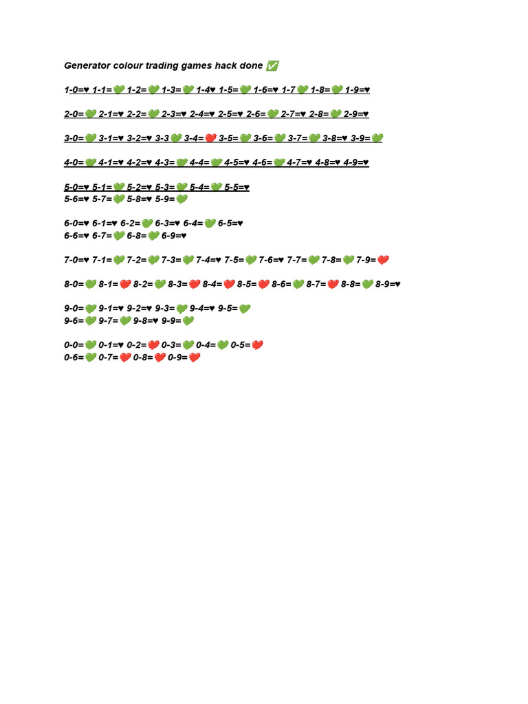 Generator Colour Trading Game Hack | PDF
