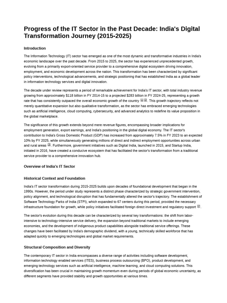 India's IT Sector Growth 2015-2025 | PDF | Internet Of Things | Cloud ...