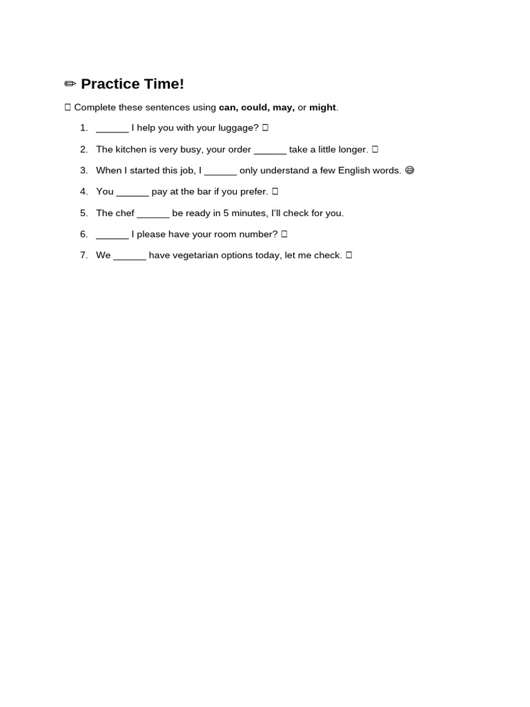 Lesson - Modal Verbs - Can, Could, May & Might (Cynthia) | PDF