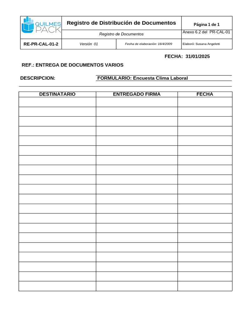 Registro de Entrega de Documentos | PDF