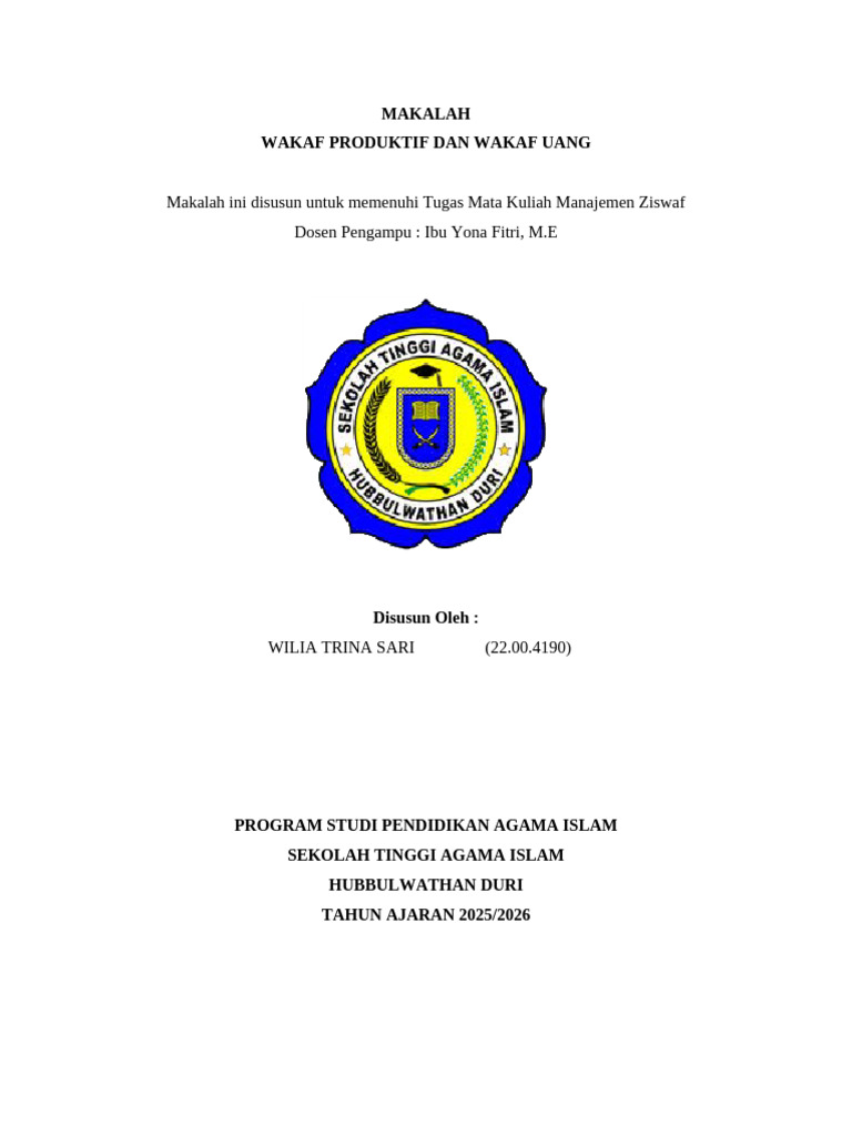 Wakaf Produktif dan Wakaf Uang | PDF