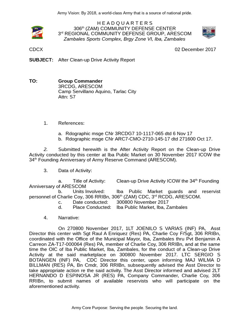 After Clean-Up Drive Activity Report 30 Nov 17 | PDF