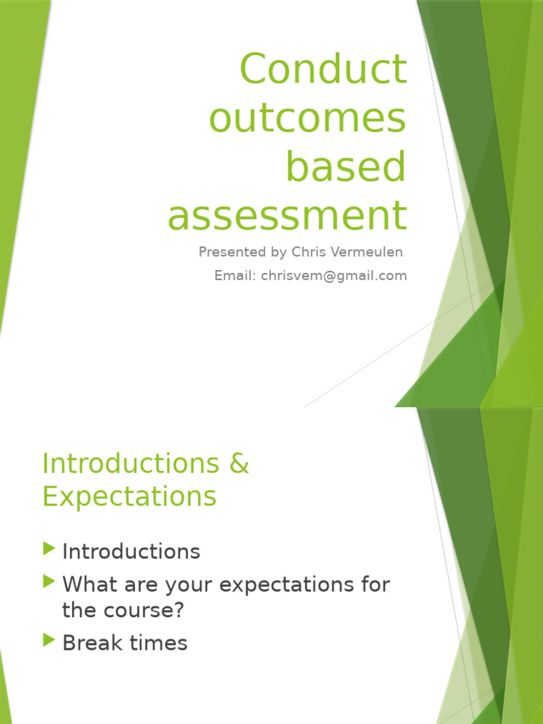 Conduct Outcomes Based Assessment v2 | PDF | Educational Assessment ...