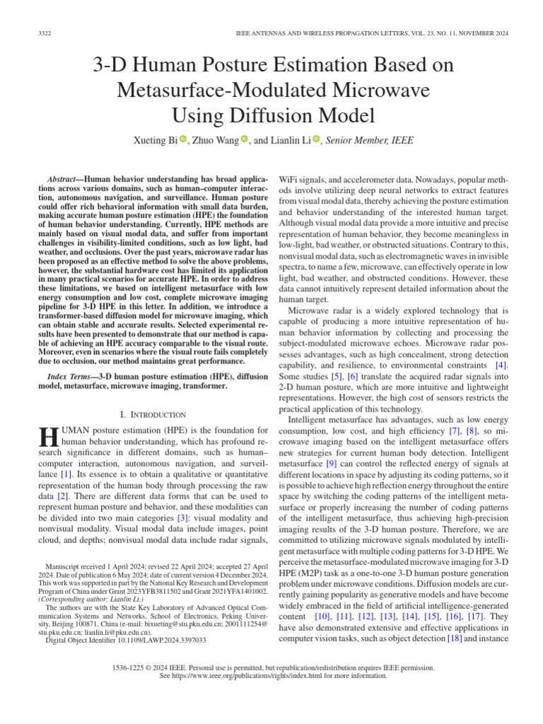 3-D Human Posture Estimation Based | PDF | Radar | Microwave