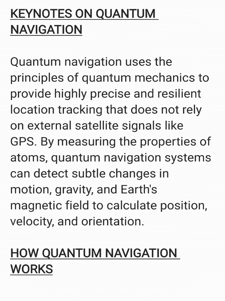Quantum Navigation Stuff From AI | PDF