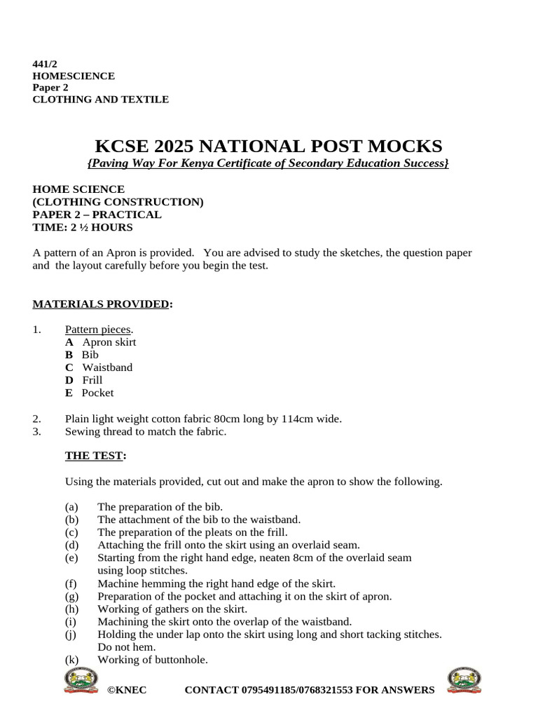 Home Science Pp2 | PDF