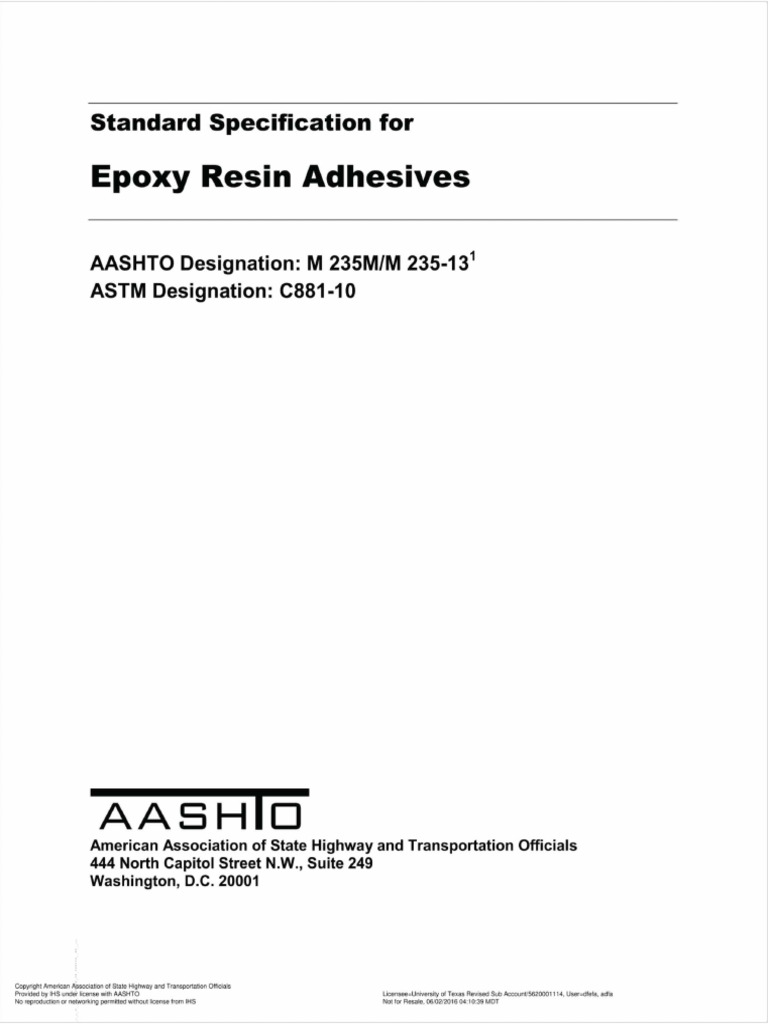 Aashto M 235M M 235-13 Astm C881-10 | PDF | Epoxy | Concrete