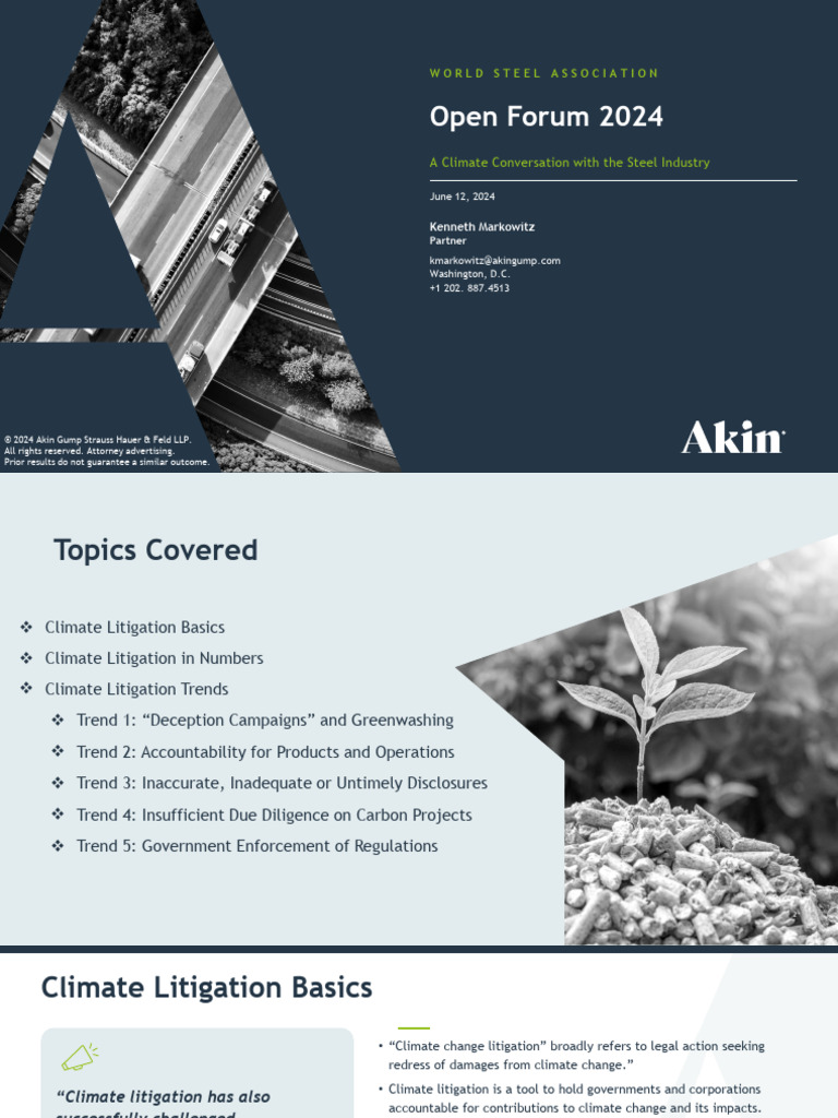 6b. Climate Litigation Basics Numbers and Trends Kenneth MARKOWITZ ...