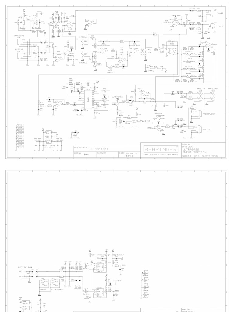Behringer BX-1200 Ultrabass (Rev.H) Schematics | PDF