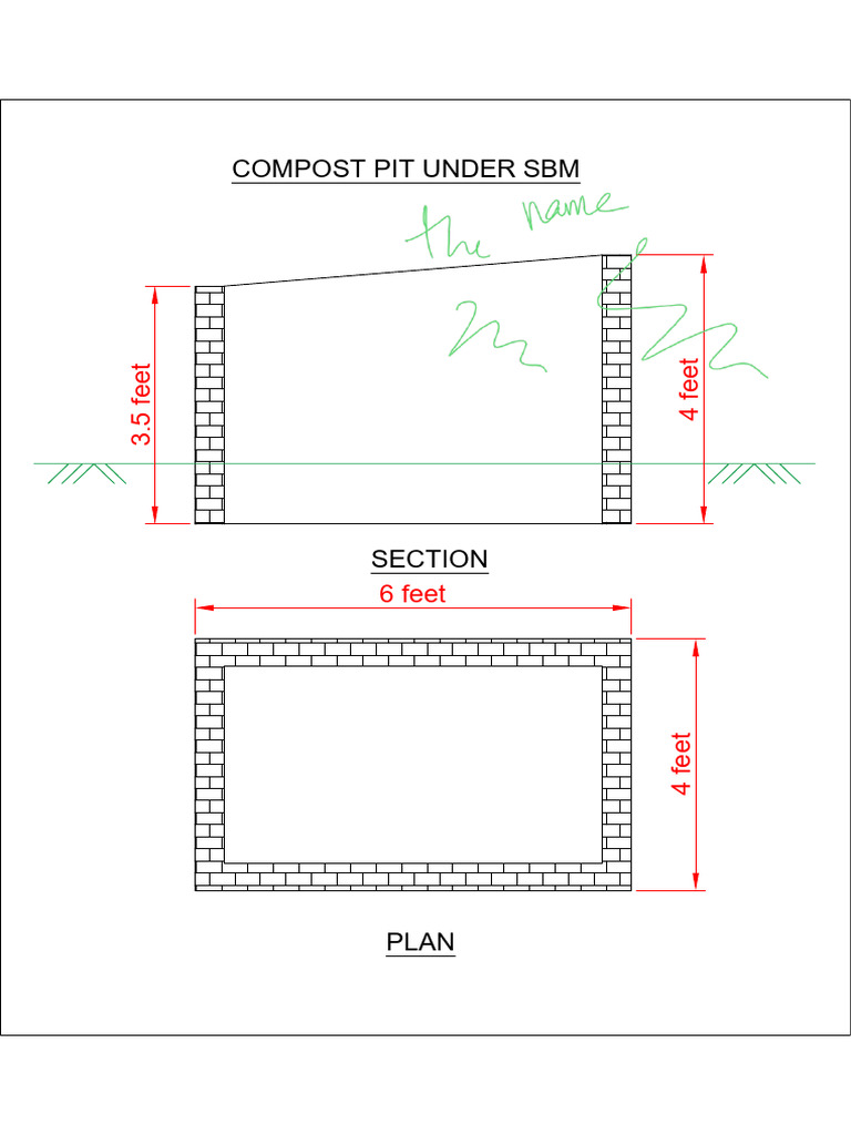 COmpost Pit Drawing | PDF