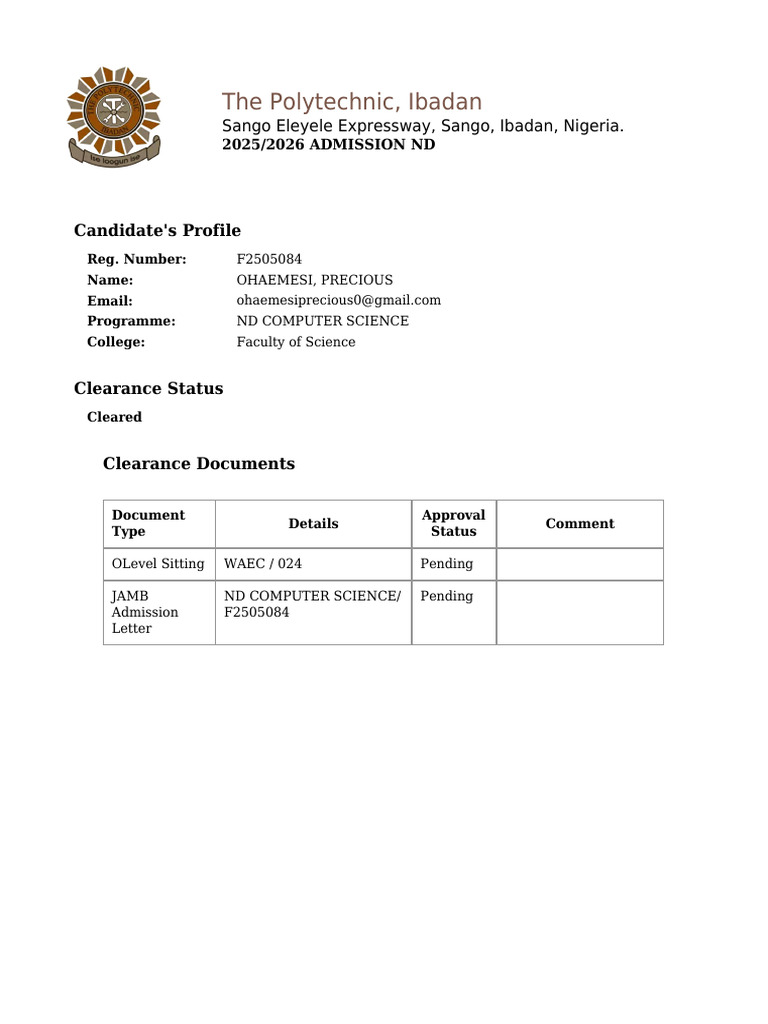 Clearance Slip | PDF