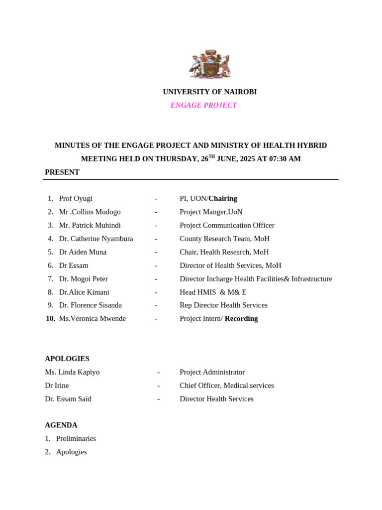 Moh-Engage Minutes 24th June, 2025 | PDF