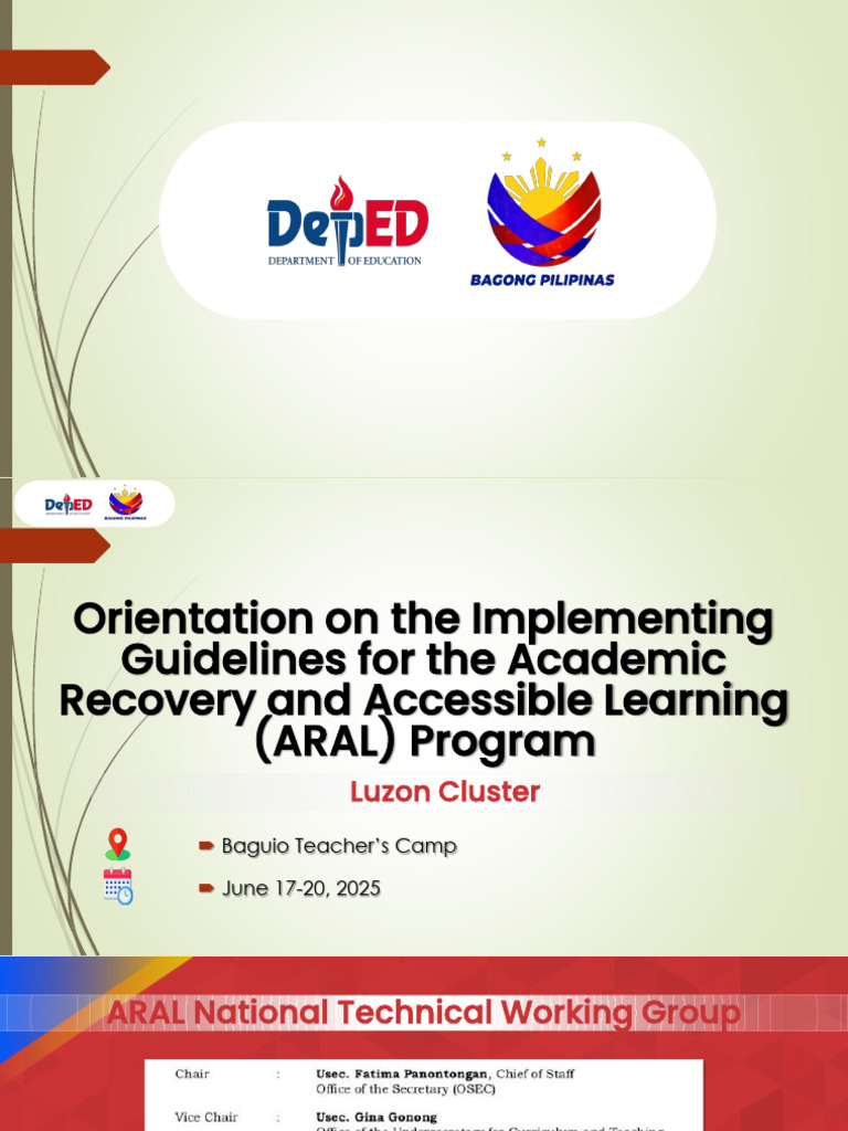 ARAL Program Orientation Guidelines | PDF | Reading Comprehension ...