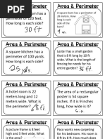 Area and Perimeter Word Problems Answers | PDF