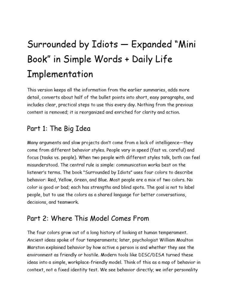 Surrounded by Idiots: A Practical Guide | PDF | Color | Risk