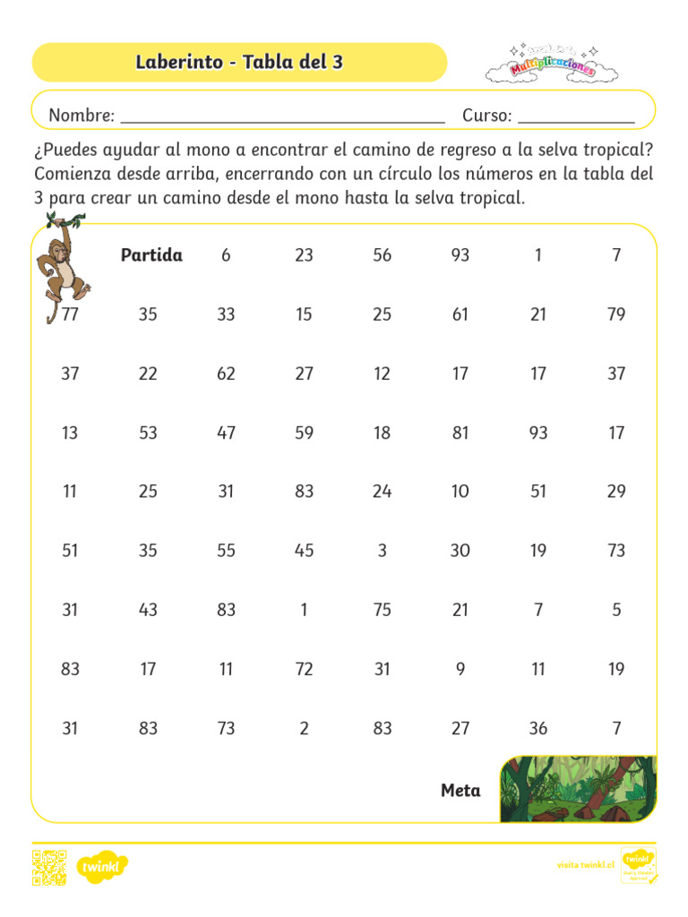 CL M 1692048785 Laberinto Tabla Del 3 - Ver - 1 | PDF