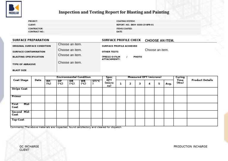 BKM Paintingblasting Report Draft 3 | PDF