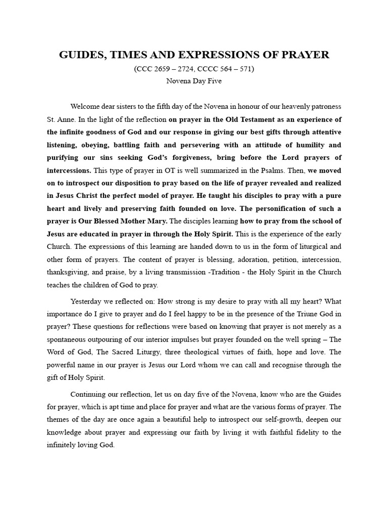 Guides, Times and Expressions of Prayer | PDF | Prayer | Christian ...