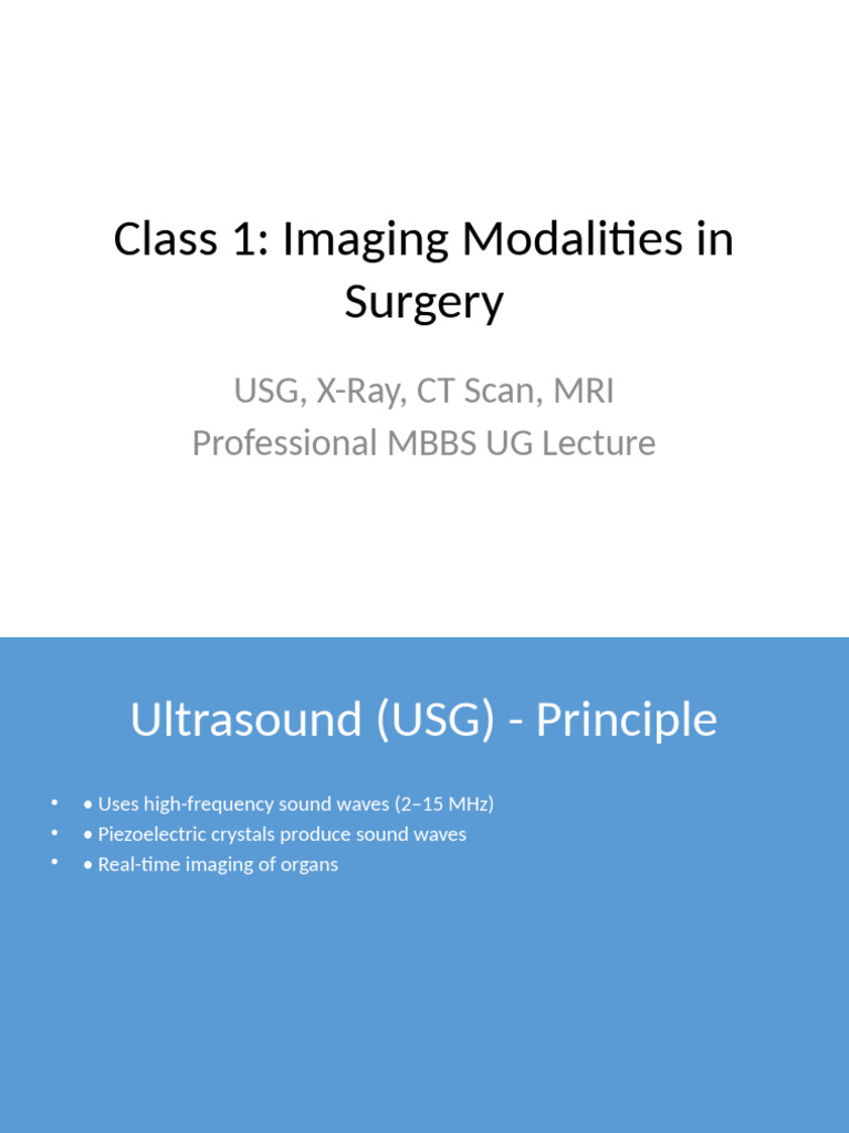 Class1 Imaging Modalities | PDF