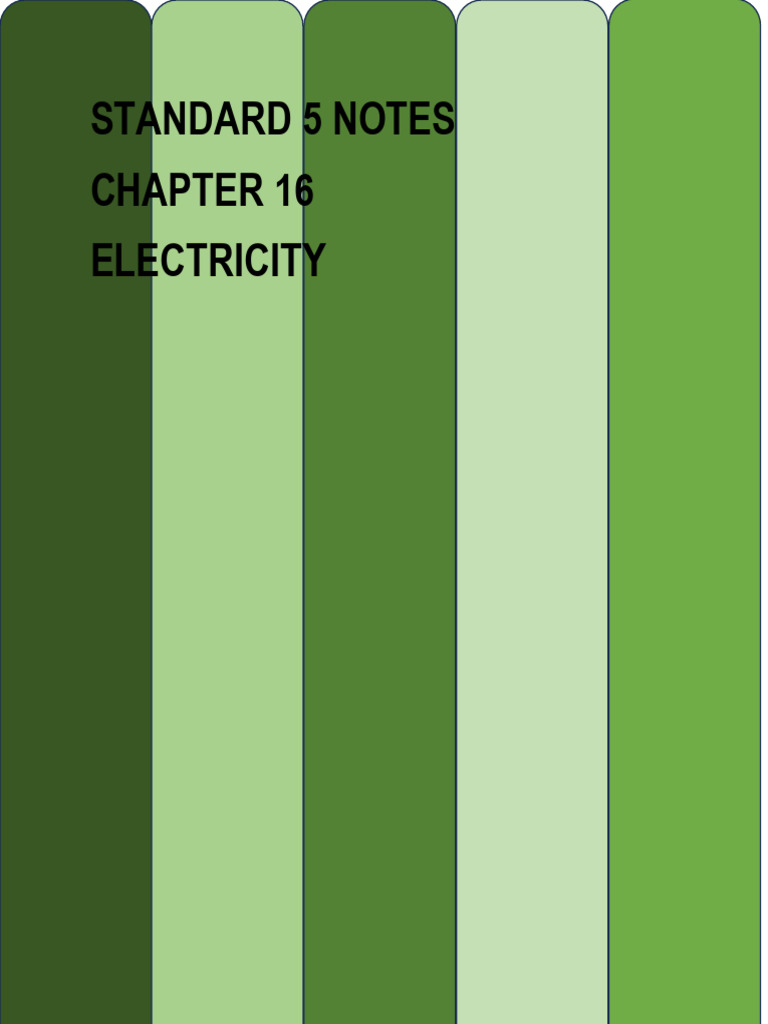 Standard 5 Notes Electricity | PDF
