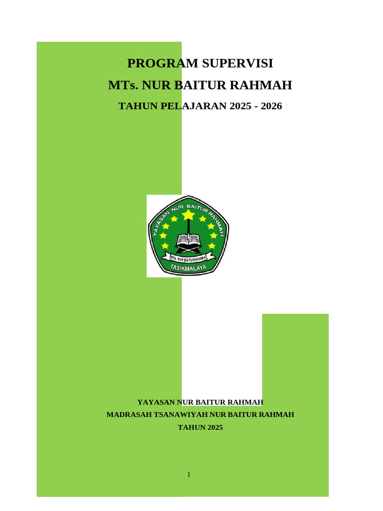 Program Supervisi Mts. NBR 2025 | PDF