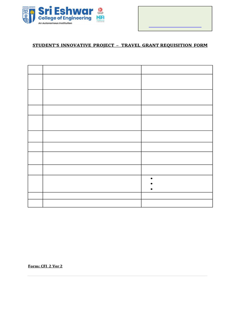 Innovation Travel Form Format Ver2 | PDF