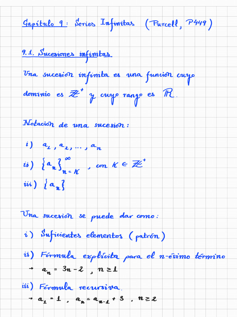 Series Infinitas. Resumen Esquemático Sobre Su Estudio. | PDF