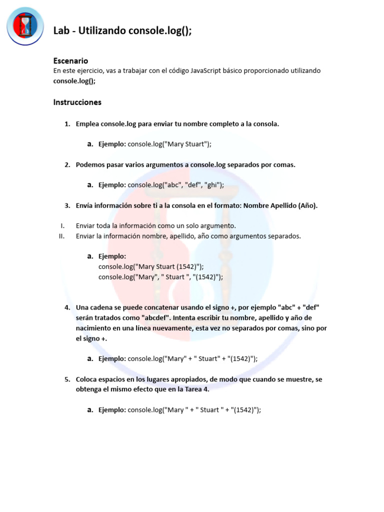 Lab - Utilizando Console - Log | PDF