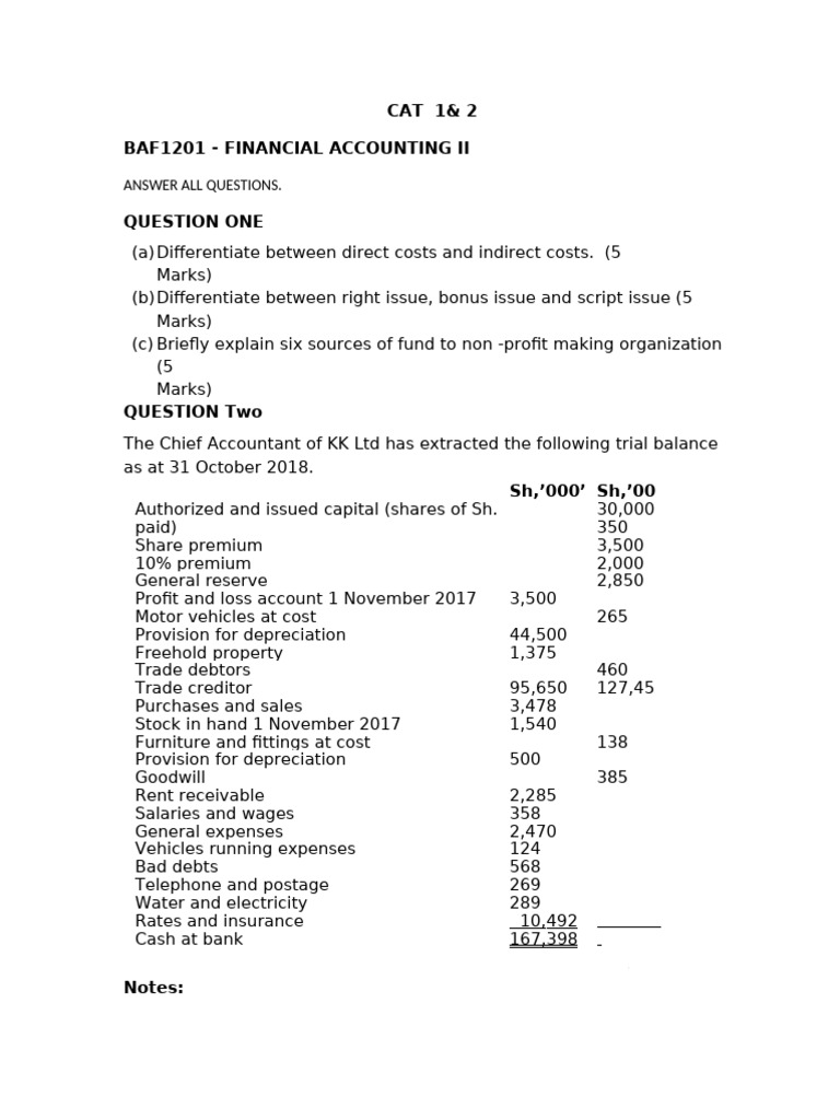 Financial Accounting II Exam Questions | PDF | Depreciation | Insurance